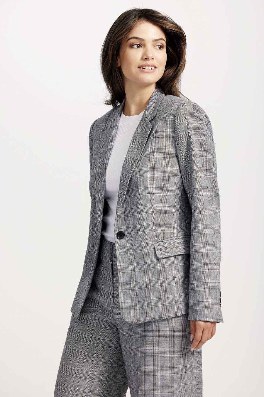 Sophia Tailored Check Blazer - katyamaker