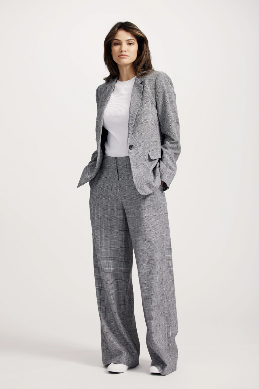 Sophia Tailored Check Blazer - katyamaker