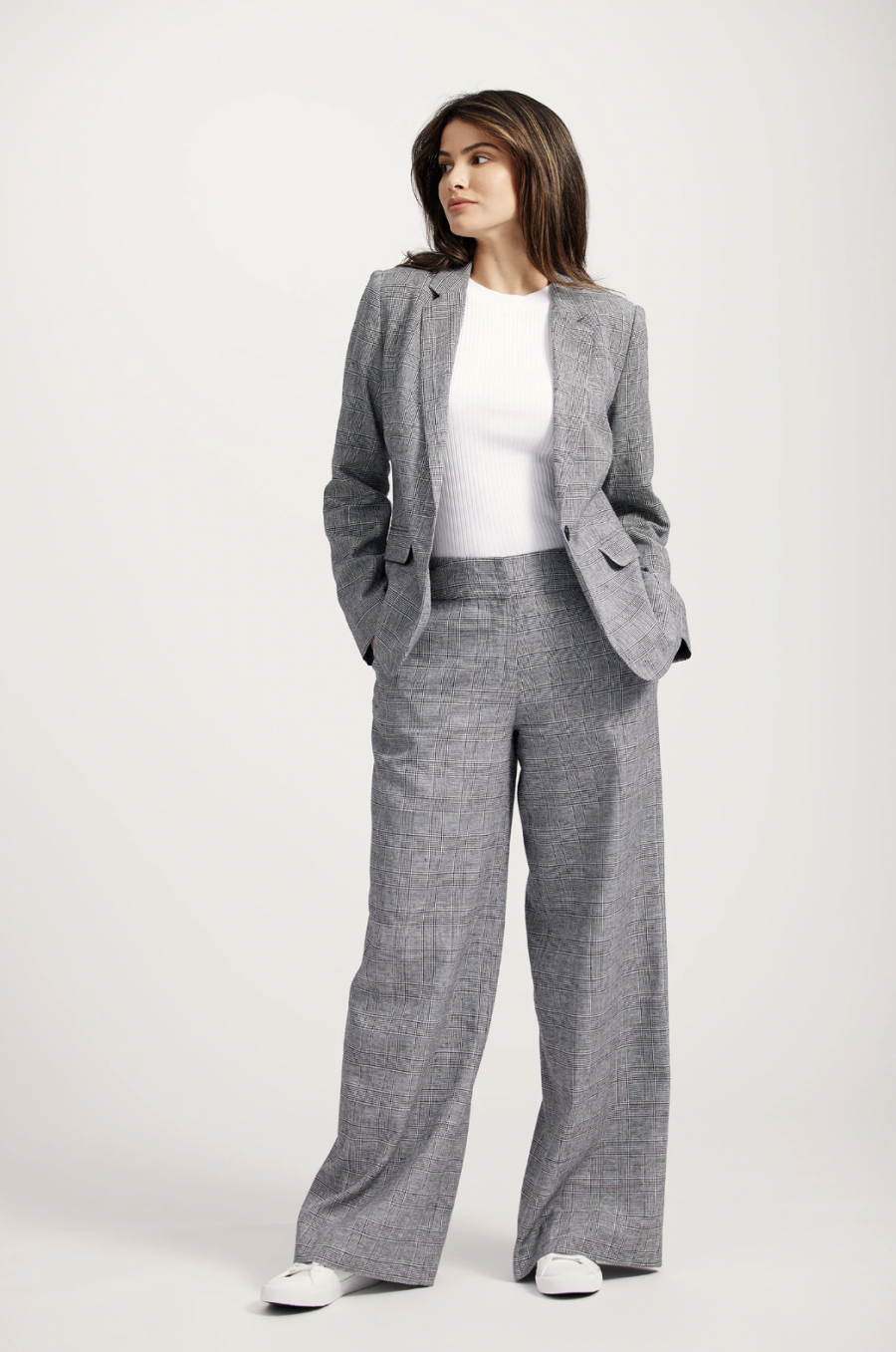 Sophia Tailored Check Blazer - katyamaker