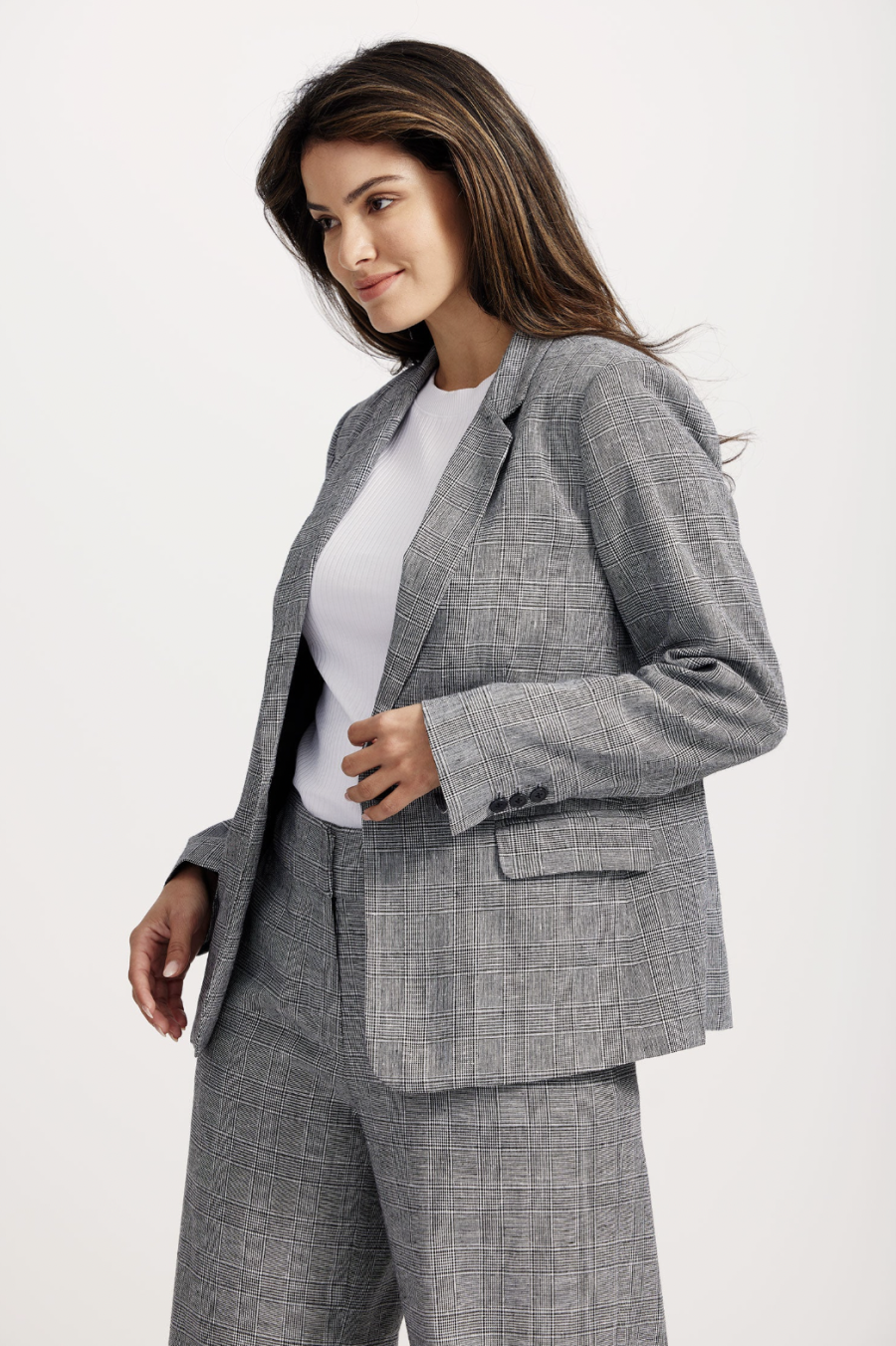 Sophia Tailored Check Blazer - katyamaker