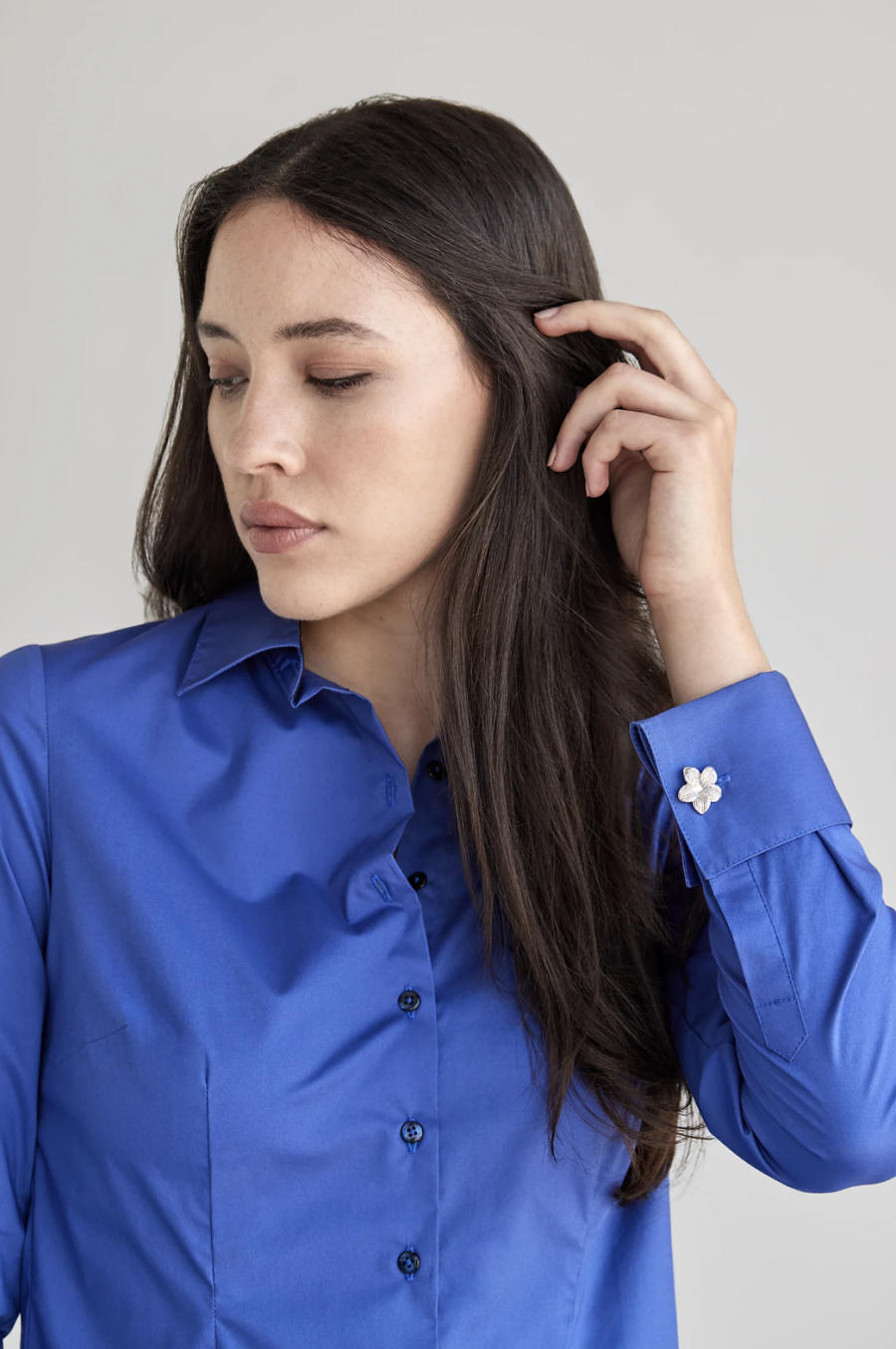 Blue Theia Cotton Shirt - katyamaker